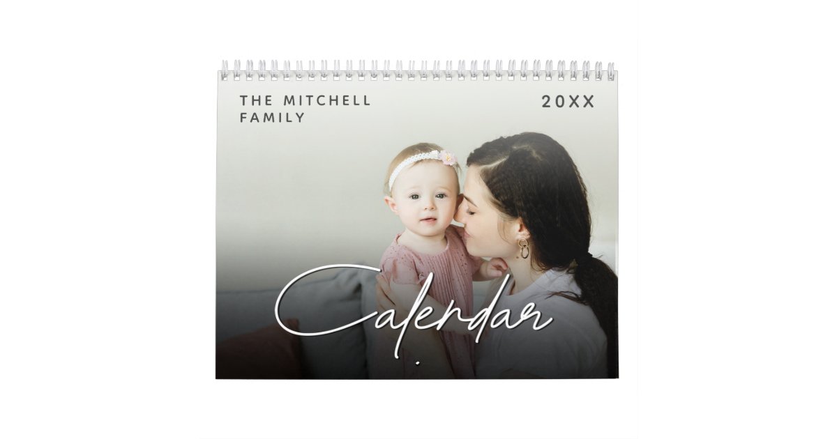 Modern Custom multi photo year Celebration Calendar | Zazzle