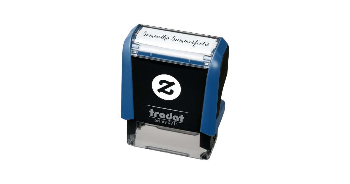 Modern Custom Name Signature Business Owner Self-inking Stamp | Zazzle