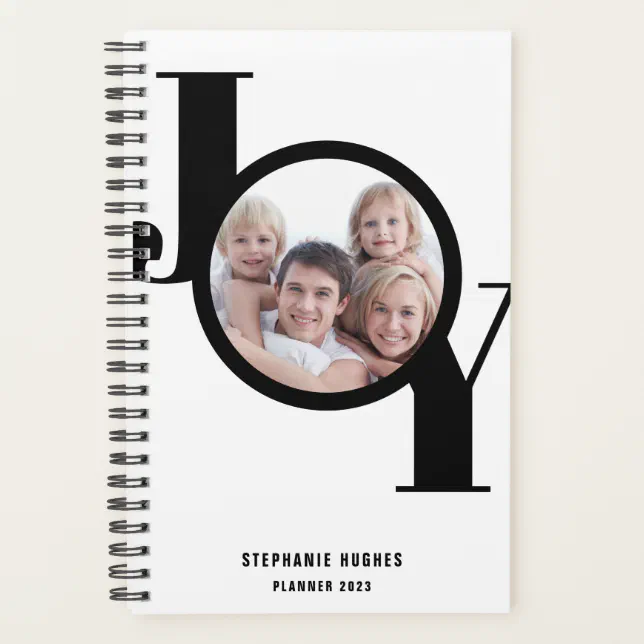 Modern Custom Photo Black 2023 Planner | Zazzle