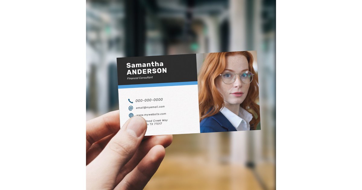 Modern Custom Photo Business Card | Zazzle