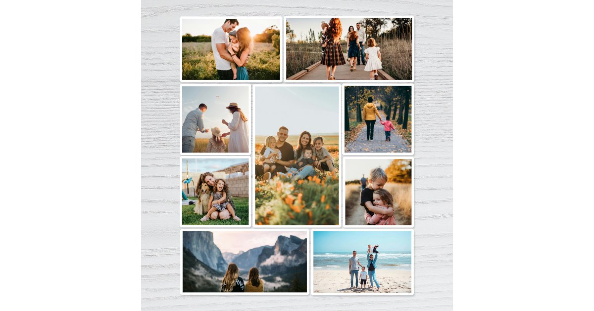 Modern Custom Photo Collage Family Personalized Sticker | Zazzle