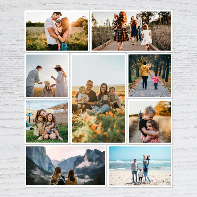 Modern Custom Photo Collage Family Personalized Sticker | Zazzle