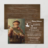Modern Custom Photo Gone Fishing Retirement Invite | Zazzle