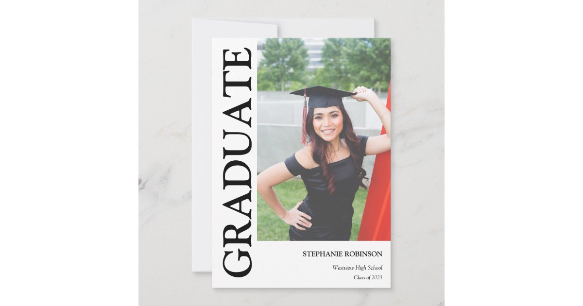 Modern Custom Photo Graduation Announcement | Zazzle