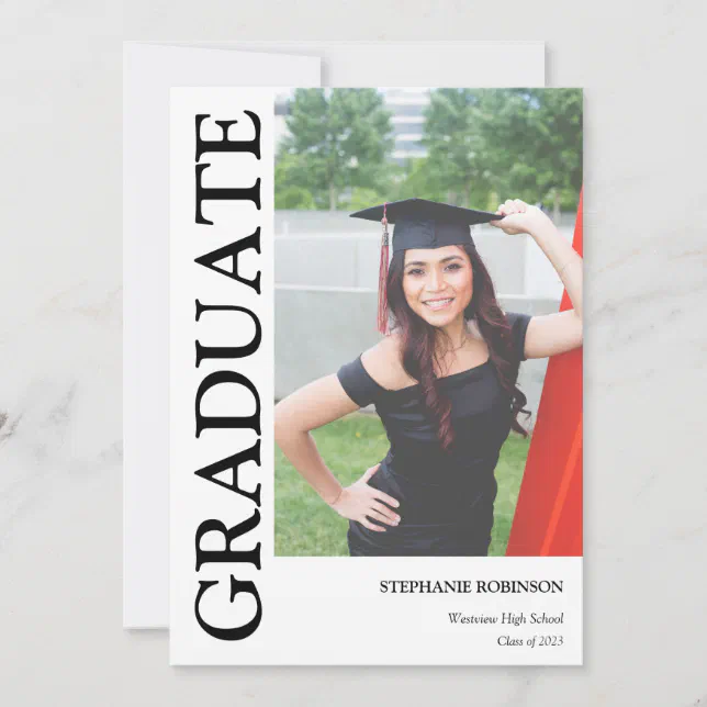 Modern Custom Photo Graduation Announcement | Zazzle