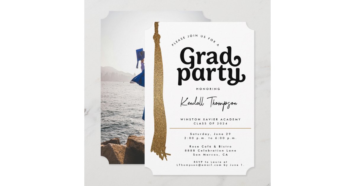 Modern Custom photo Graduation Party Invitation | Zazzle