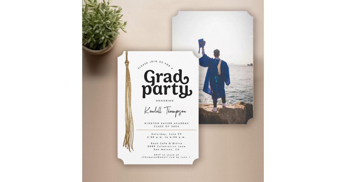 Modern Custom photo Graduation Party Invitation | Zazzle