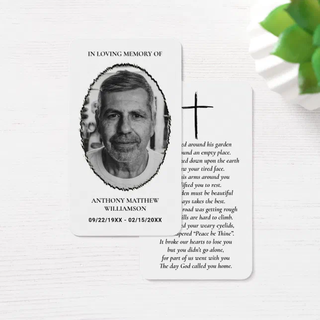 Modern Custom Photo Memorial Cards | Zazzle