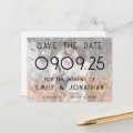Modern Custom Photo Overlay Wedding Save the Date Announcement Postcard ...