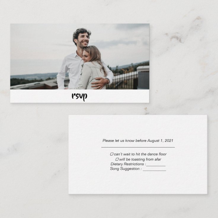 Modern Custom Photo Wedding Rsvp Card | Zazzle
