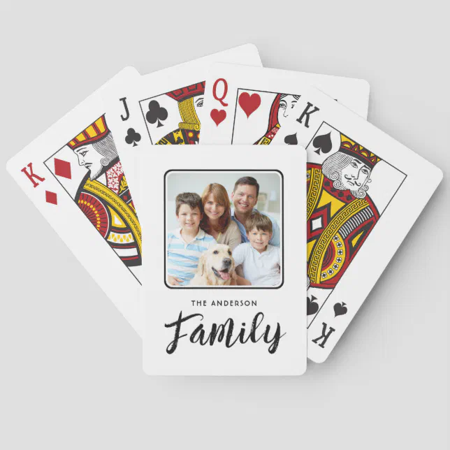 Modern Custom Photo White Classic Playing Cards | Zazzle