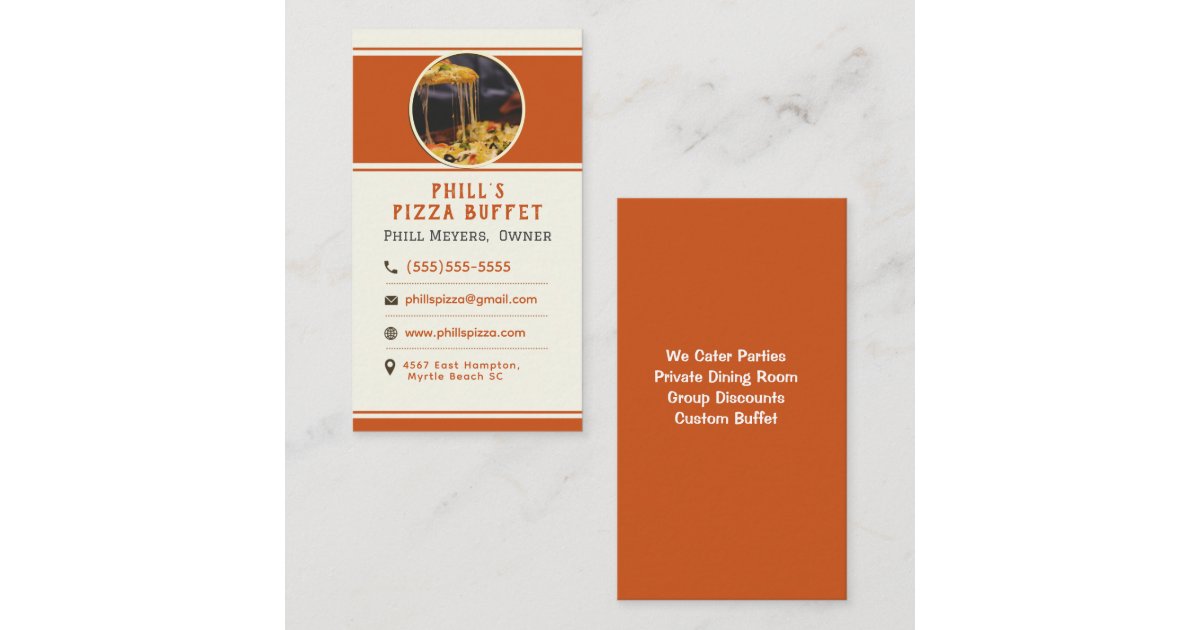 Modern Custom Pizza Restaurant Business Card | Zazzle