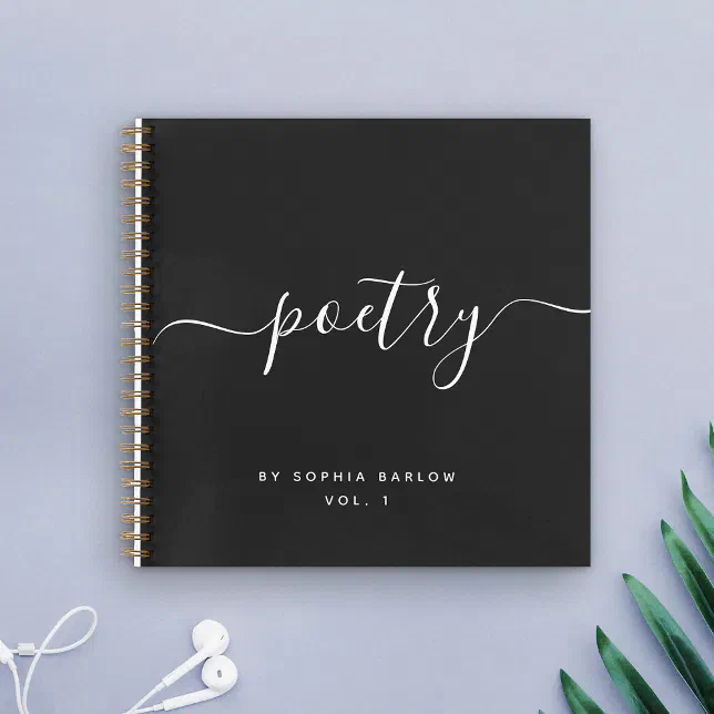 Modern Custom Poetry Minimalist Calligraphy Notebook | Zazzle