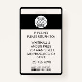 Modern Custom Press Pass Photo ID Logo QR Code Badge | Zazzle