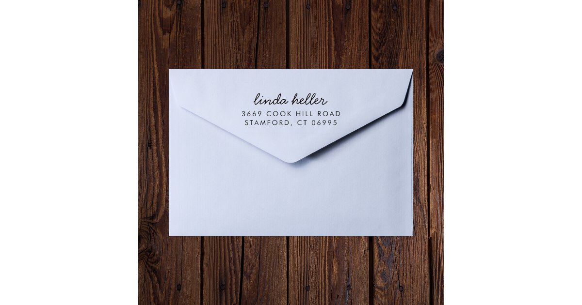 Modern Custom Return Address Name Self-Inking Rubber Stamp | Zazzle