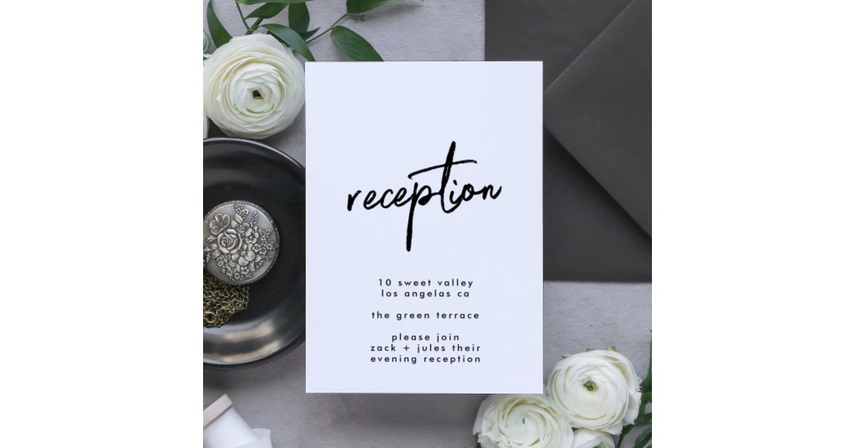 Modern Custom Stylish Wedding Reception Enclosure Card | Zazzle