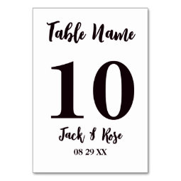 Modern Custom Table Name Wedding Table Number | Zazzle