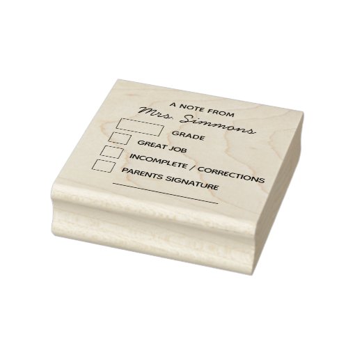 Modern Custom Teacher Homework Grade Great Job Rubber Stamp | Zazzle