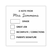 Modern Custom Teacher Homework Grade Great Job Rubber Stamp | Zazzle