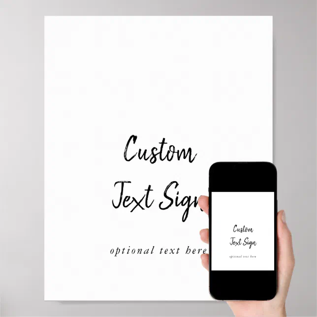 Modern Custom Text Sign | Zazzle