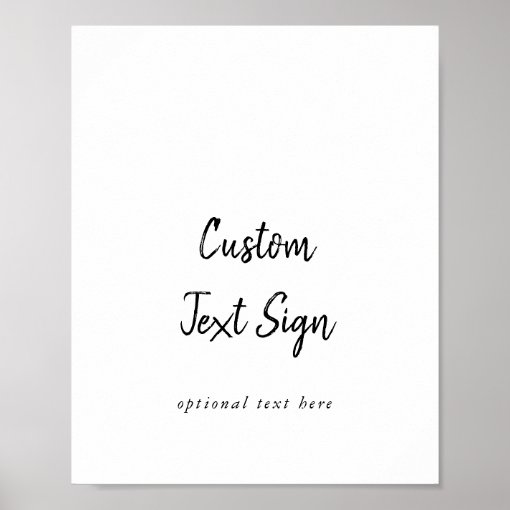 Modern Custom Text Sign | Zazzle