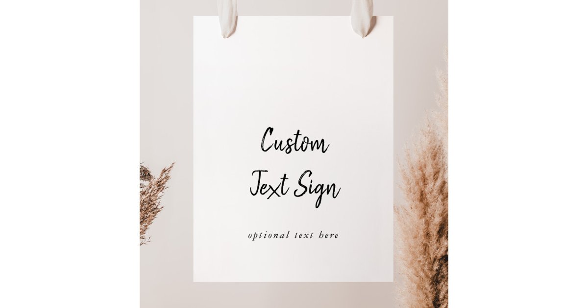 Modern Custom Text Sign | Zazzle