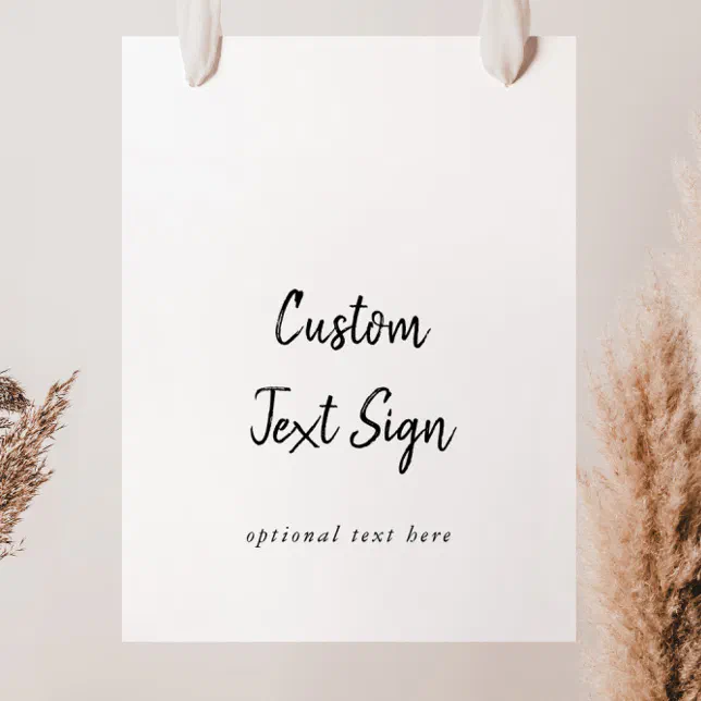 Modern Custom Text Sign | Zazzle