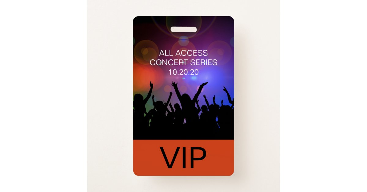 Modern Custom VIP All Access Concert Pass Badge | Zazzle