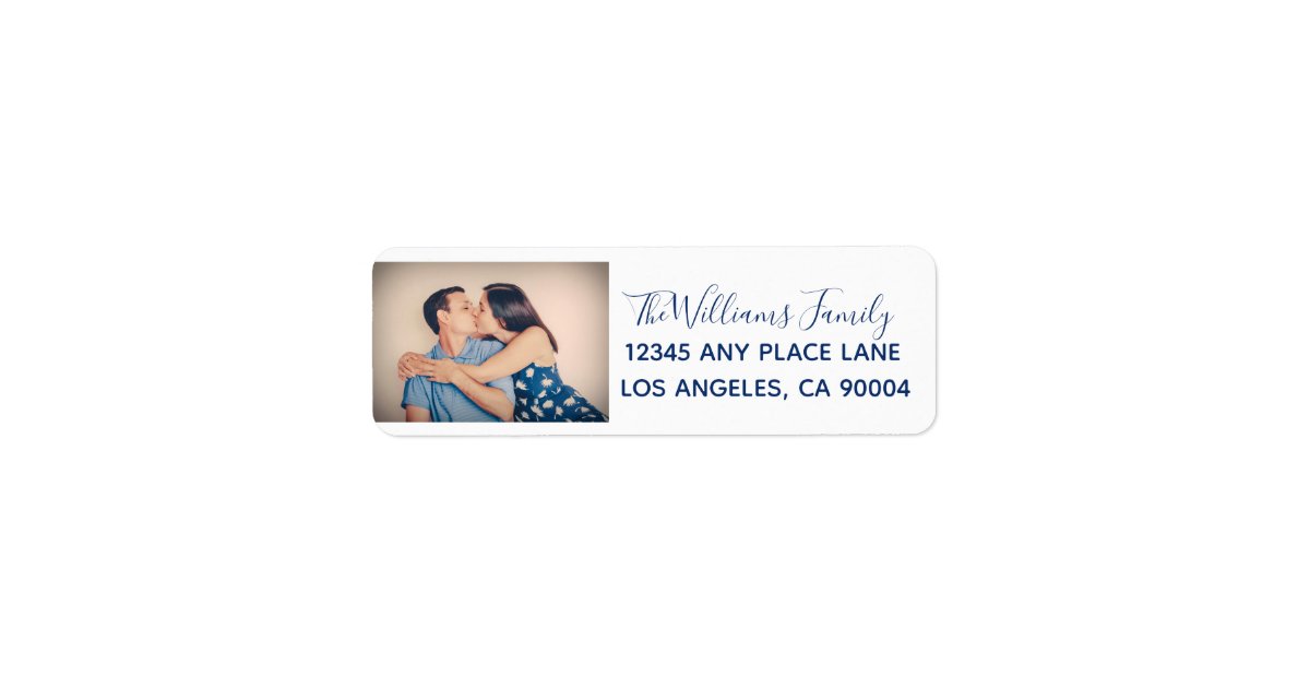 Modern Custom Wedding Couple Photograph Label | Zazzle