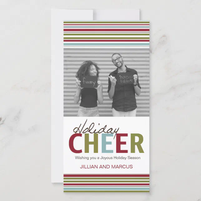 Modern Customizable Holiday Cheer Photo Card | Zazzle