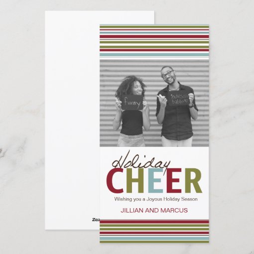 Modern Customizable Holiday Cheer Photo Card | Zazzle