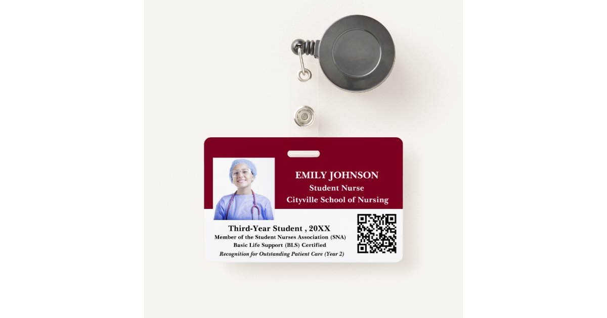 Modern Customize Student Nurse Badge | Zazzle
