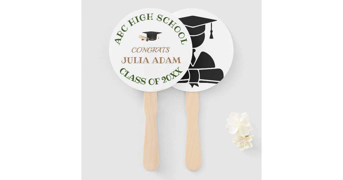 Modern Customized Graduation Hand Fan | Zazzle