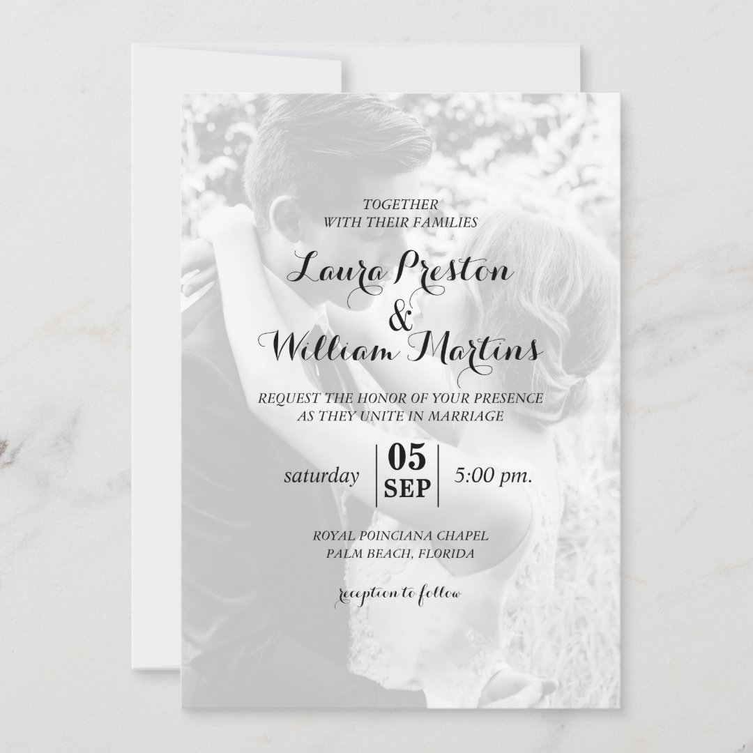Modern Customized Photo Wedding Invitation | Zazzle
