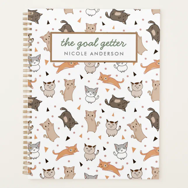 Modern Cute Cat Planner | Zazzle