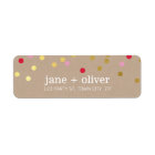 MODERN cute confetti spots gold red pink kraft Label | Zazzle