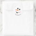 Modern Cute Custom Snowman face Winter Party Classic Round Sticker | Zazzle