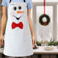 Modern Cute Custom Snowman Smiling face Apron | Zazzle