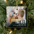 Modern Cute FATHER Definition 2 Photo Christmas Ceramic Ornament | Zazzle