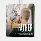 Modern Cute FATHER Definition 2 Photo Christmas Ceramic Ornament | Zazzle