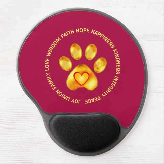 Modern Cute Golden Paw Gel Mouse Pad | Zazzle