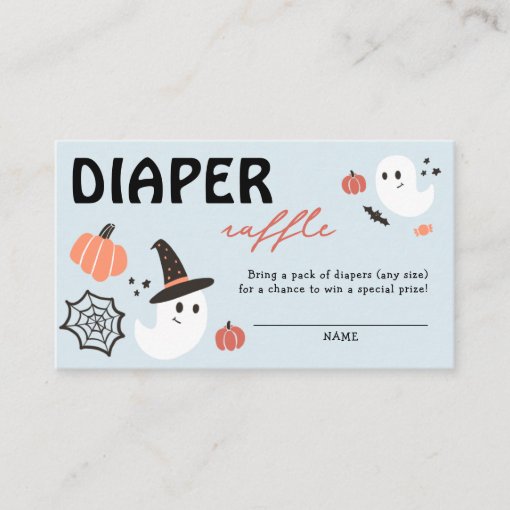 Modern Cute Halloween Diaper Raffle Baby Shower Enclosure Card | Zazzle
