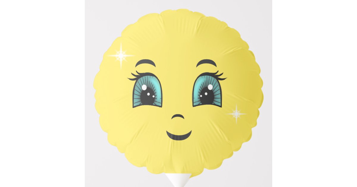 Modern Cute Happy Face Cartoon Balloon | Zazzle