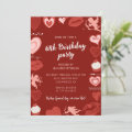 Modern Cute Hearts Red 67th birthday invitations | Zazzle