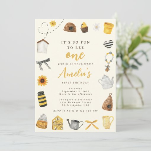 Modern Cute its so fun to bee one 1st birthday Invitation | Zazzle