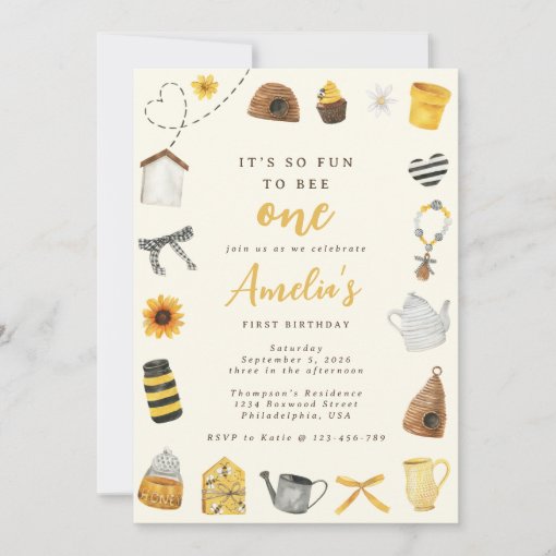 Modern Cute its so fun to bee one 1st birthday Invitation | Zazzle