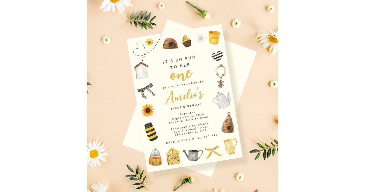 Modern Cute its so fun to bee one 1st birthday Invitation | Zazzle