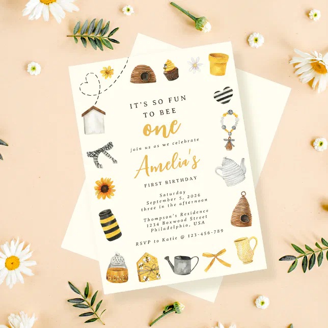 Modern Cute its so fun to bee one 1st birthday Invitation | Zazzle