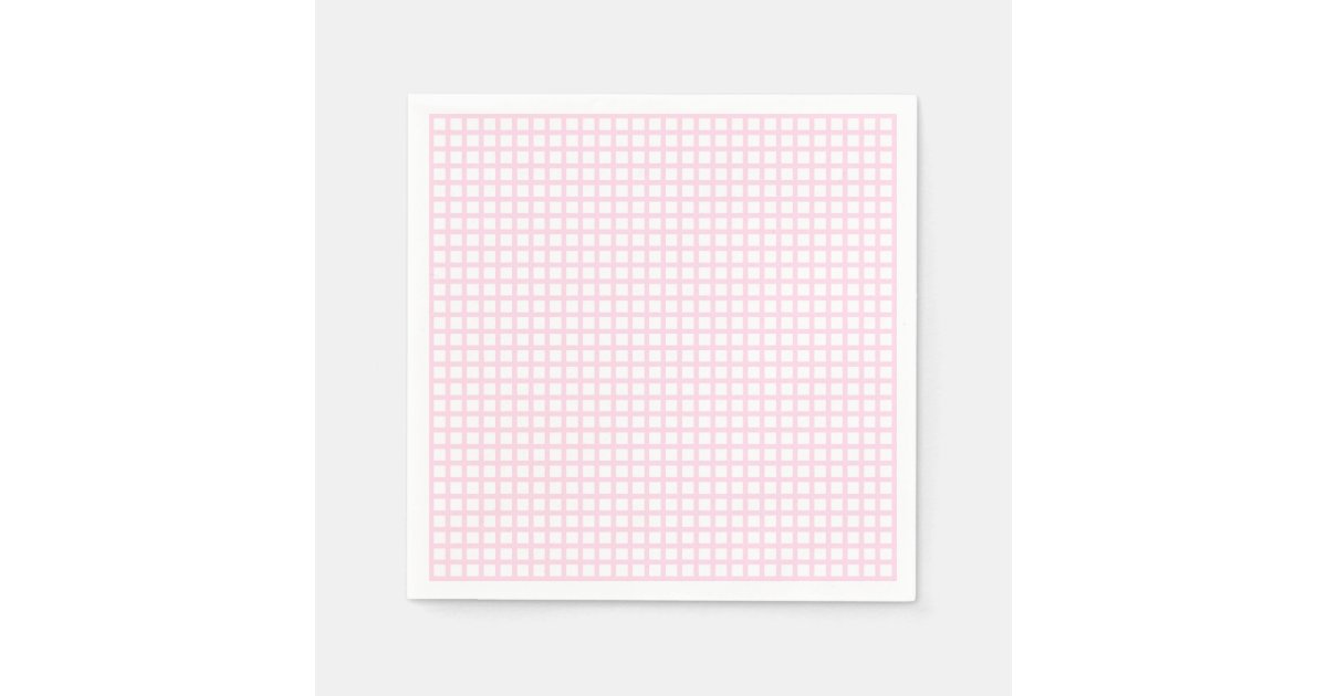 Modern cute light pink white grid pattern girly napkins | Zazzle