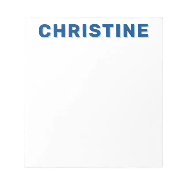 Modern Cute Navy Blue Light Blue Kids Teacher Notepad | Zazzle